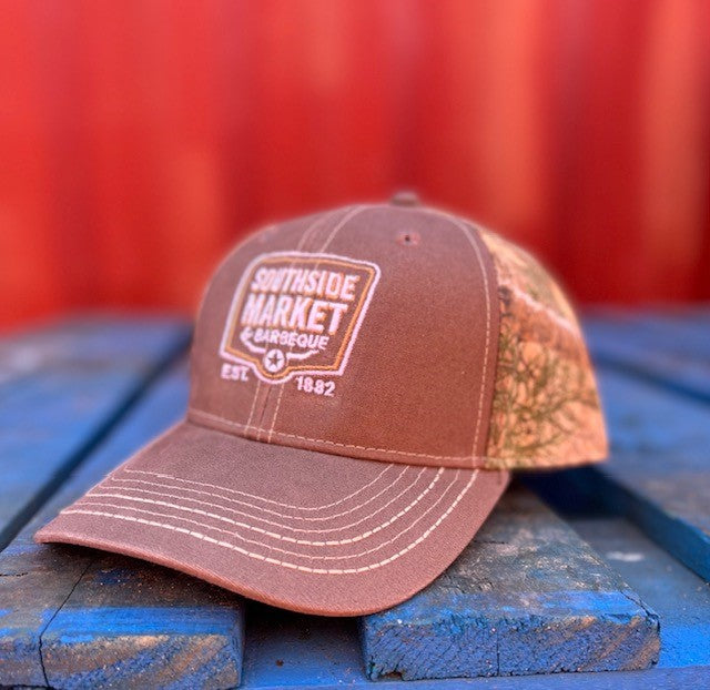 Southside Logo Hat Brown on Camo | Southside Market & Barbeque